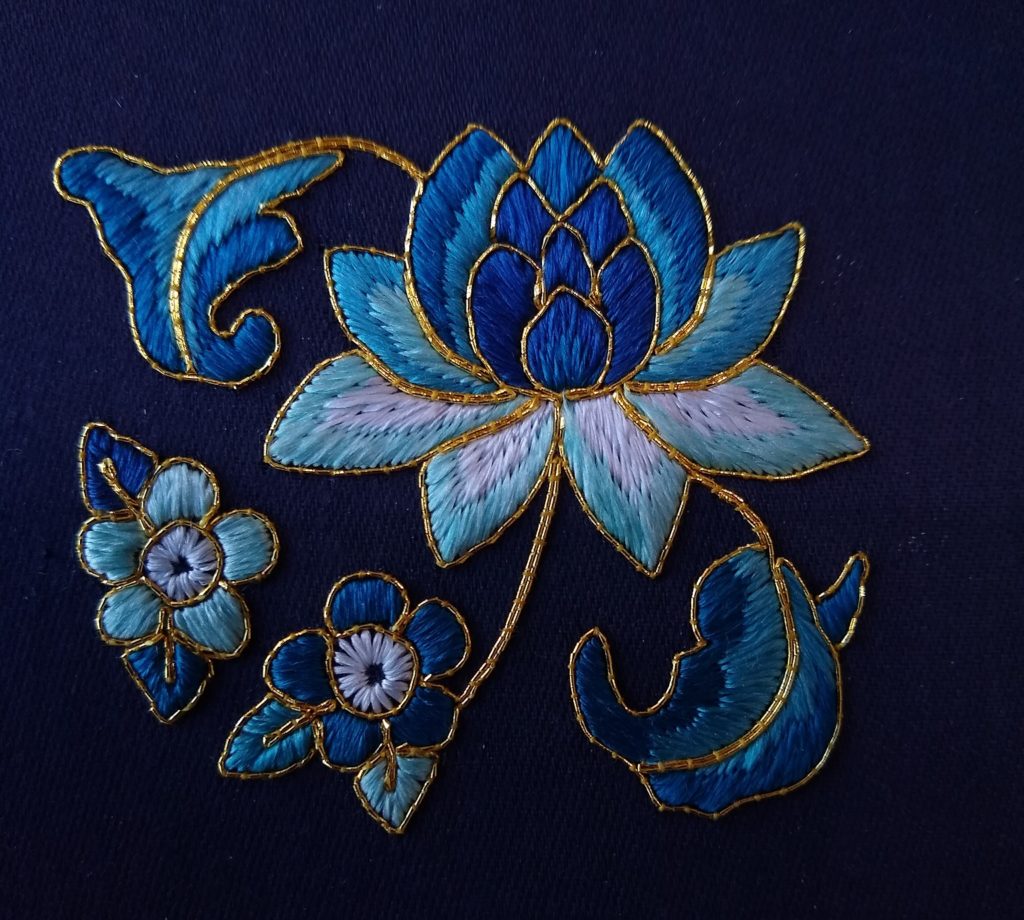 Lotus and Cherry Blossom - ALISON COLE EMBROIDERY